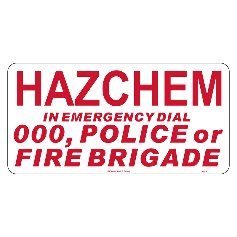 Hazchem Outer Warning Sign 300x600mm Metal Safety Sign — Safetysigns.com.au