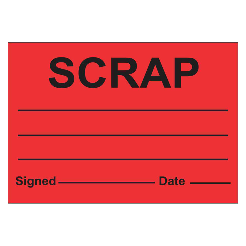 Quality Control Label - Scrap — Safetysigns.com.au