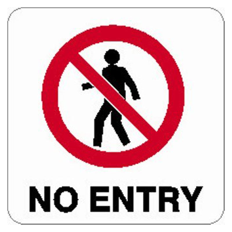 Cone Label - No Entry — Safetysigns.com.au