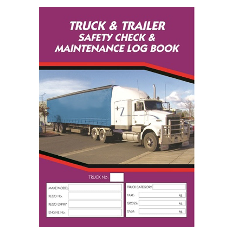 Truck & Trailer Safety Check & Maintenance Log Book – Safetysigns.com.au