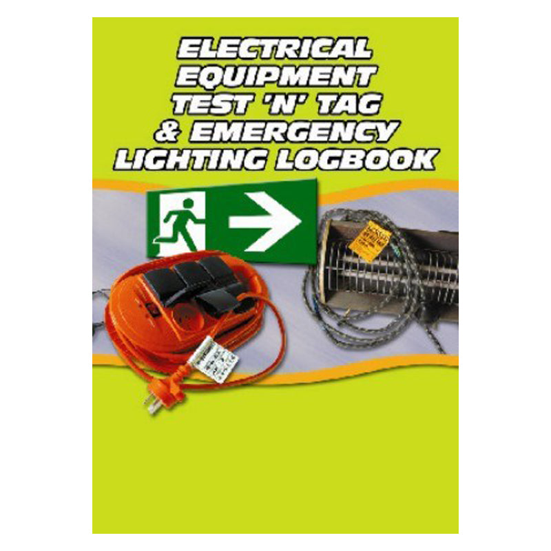 Electrical Test 'N' Tag & Emergency Lighting Log Book — Safetysigns.com.au