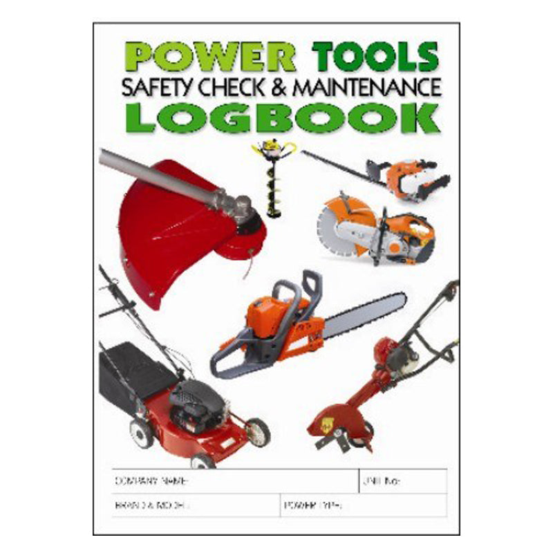 Power Tools Safety Check & Maintenance Log Book — Safetysigns.com.au
