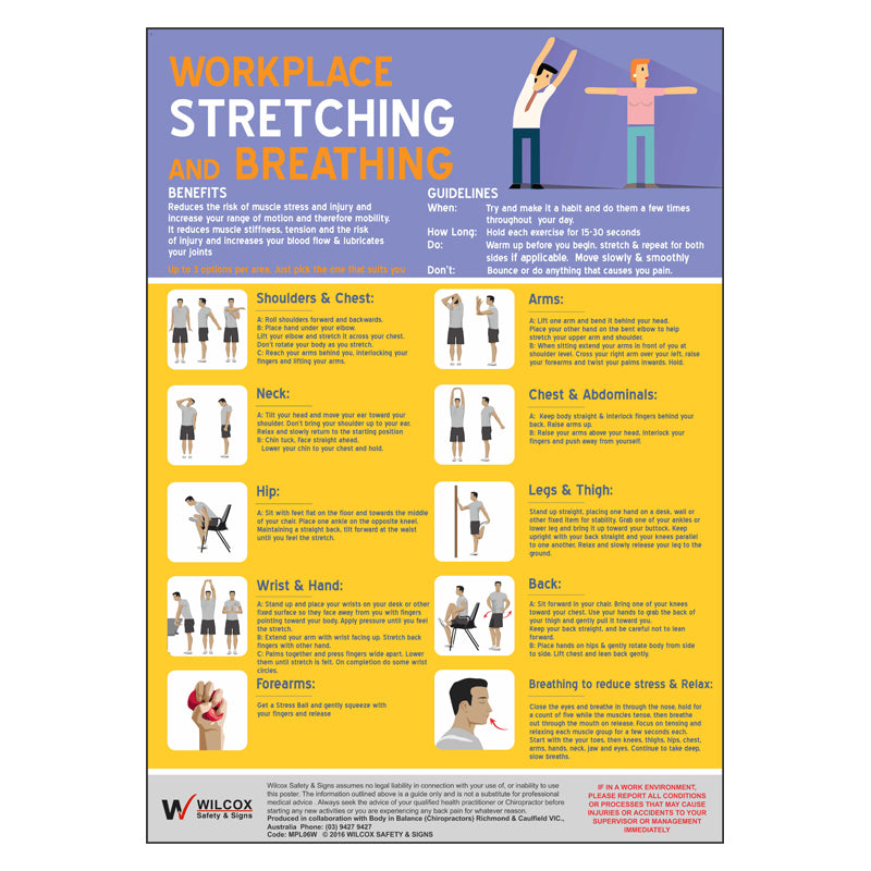 Workplace Stretching Poster – Safetysigns.com.au