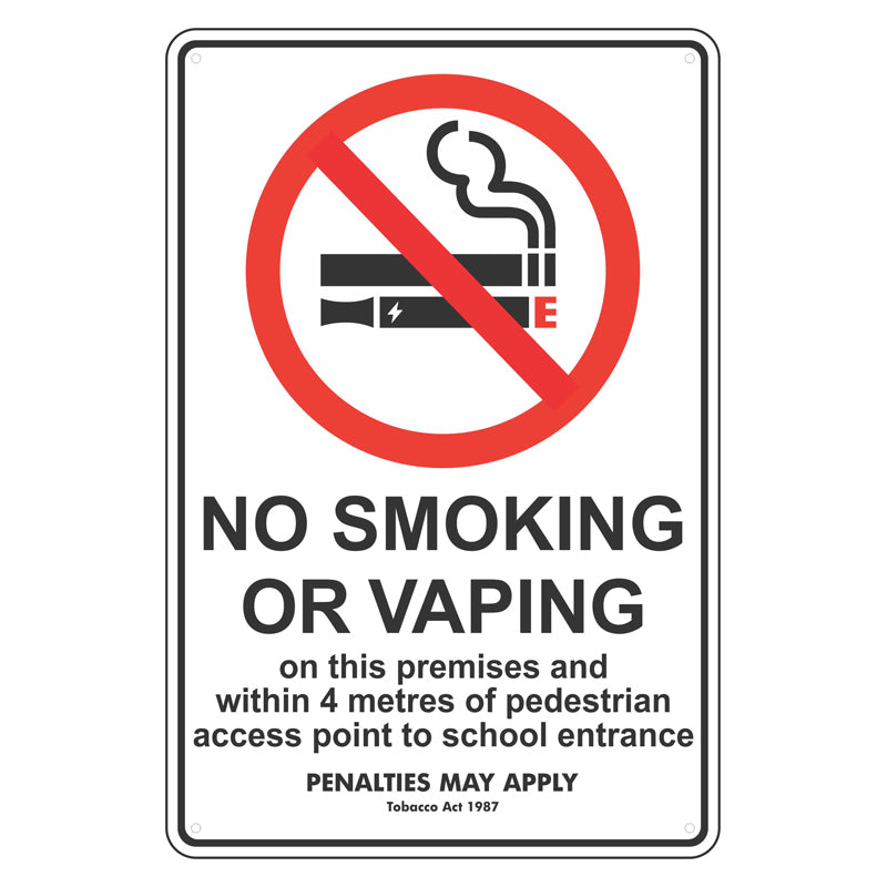 Prohibition Sign - No Smoking Or Vaping Within 4 Metres | 300x450mm ...