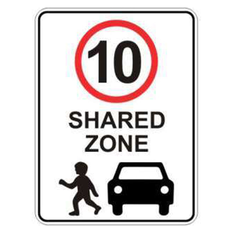 Traffic Sign - 10 KM Shared Zone (R4-4) — Safetysigns.com.au