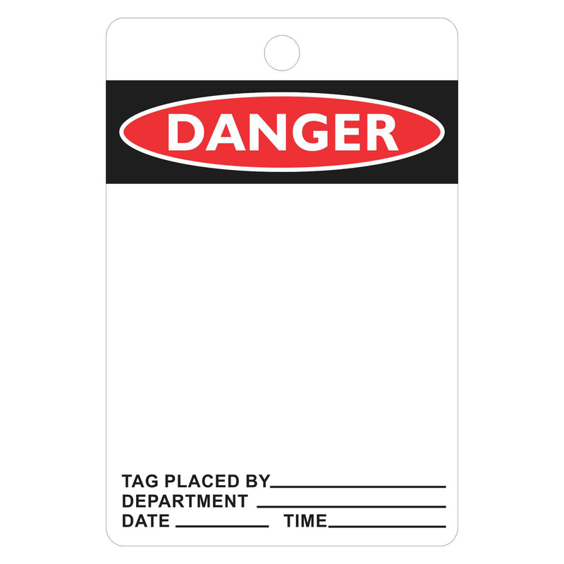 Danger Tags - Blank 100x150mm Cardboard Single Use Pack of 100 ...