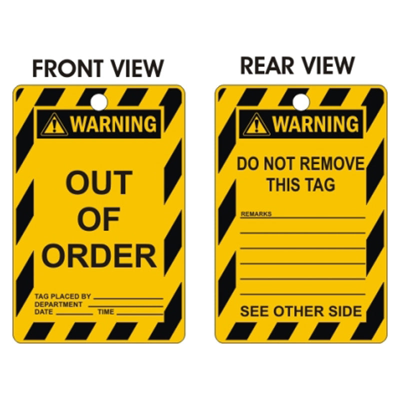 Warning Tags - Out Of Order – Safetysigns.com.au
