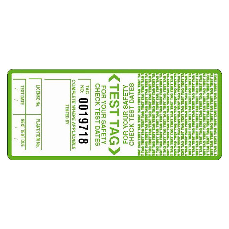 Self Laminating Electrical Test Tags (Green) – Safetysigns.com.au