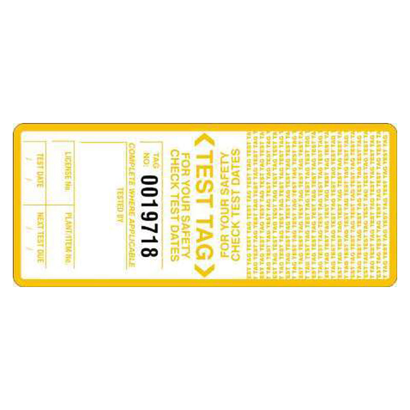 Self Laminating Electrical Test Tags (Yellow) – Safetysigns.com.au