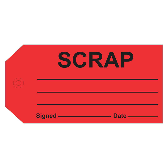 Quality Control Tags - Scrap 67 x 134mm Cardboard Single Use Pack ...